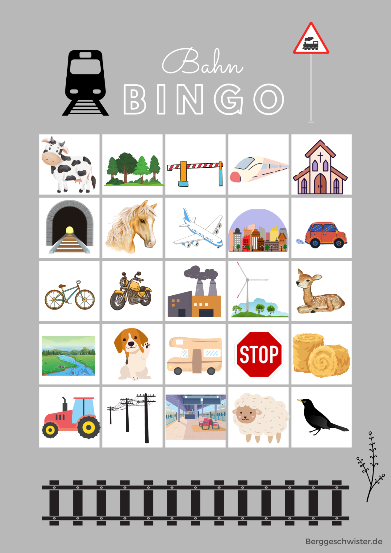 Bahnbingo und Autobingo - Bingo Spiele für die Reise mit Kindern ...